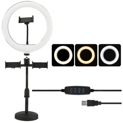 Кільцева LED лампа діаметром 26 см CXB-260A зі стійкою і з пультом (90778), ціна: 400 ₴, купити ...