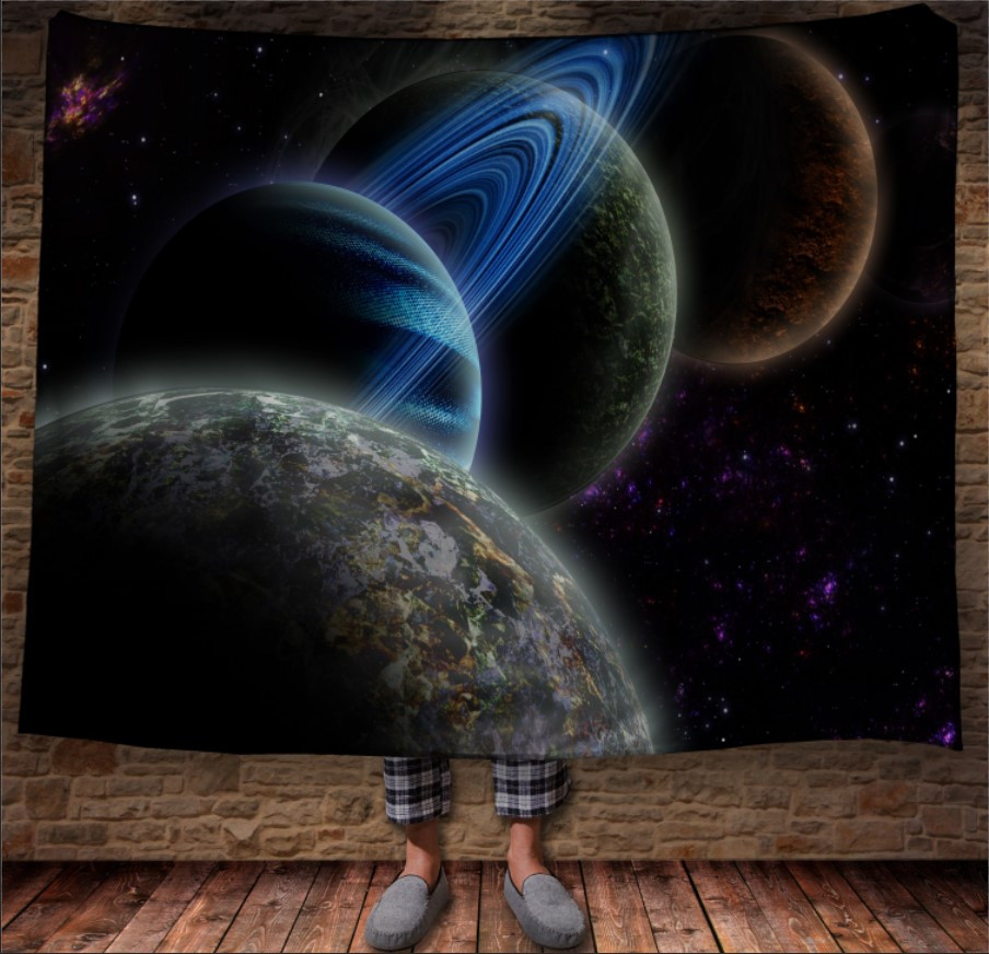 Плед з принтом "Планети, галактика, зірки, космос, всесвіт" (ID ...