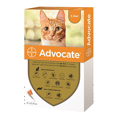 Advocate (Адвокат) Elanco Противопаразитарные капли для средних собак ...