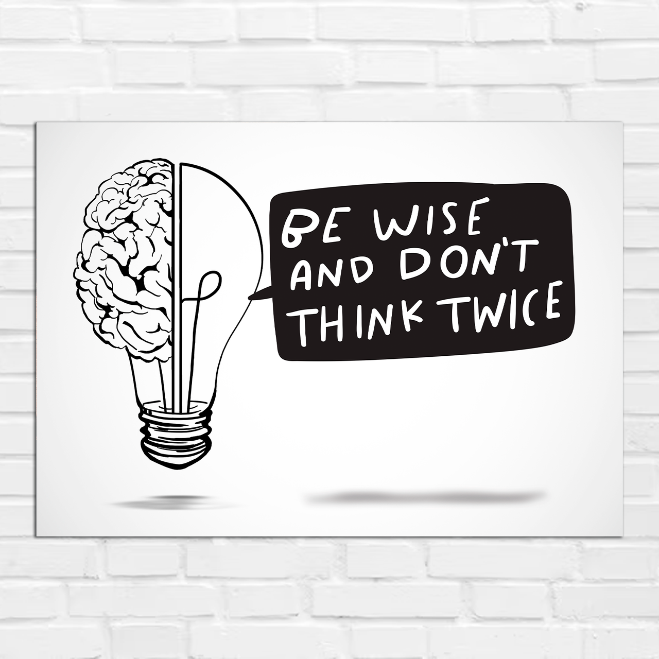 Плакат-постер Кавун Be Wise And Don't think twice А1 Чорно-білий ...