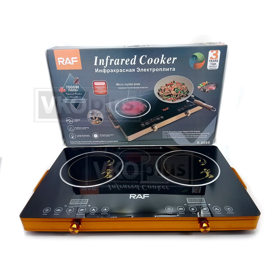 Інфрачервона плита настільна електрична на 2 конфорки RAF R.8088 7000 Вт (ID#2534913702), ціна ...