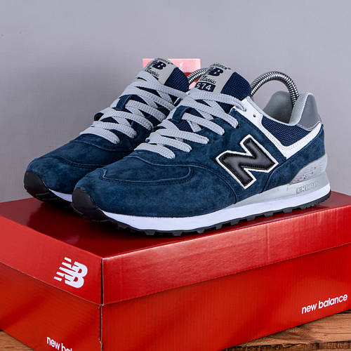 Кросівки New Balance 574 сині повністю замшеві закриті (ID#2454868074 ...