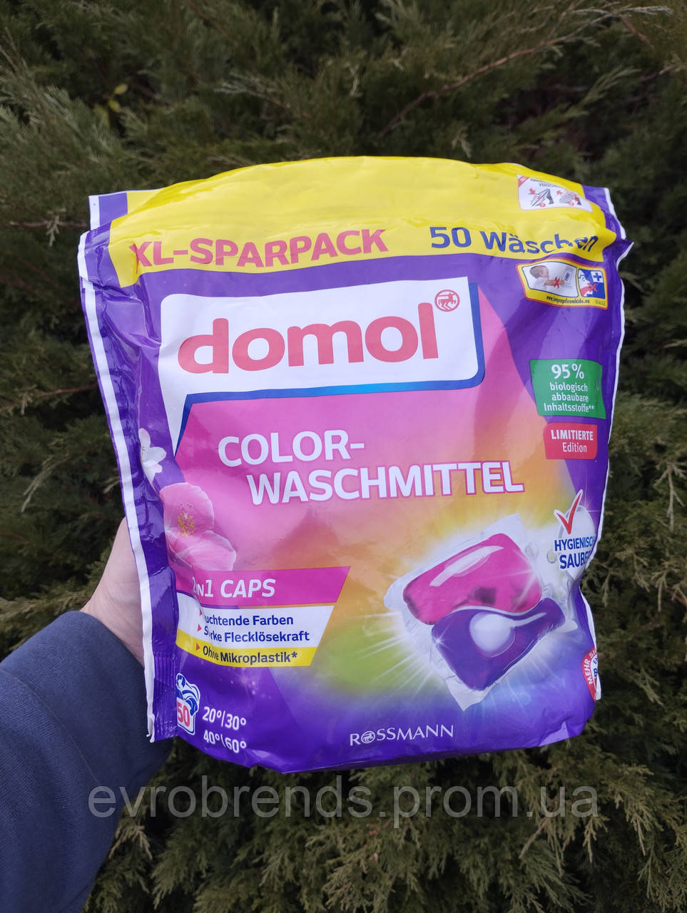 Капсули для прання кольорових речей Domol Colorwaschmittel 2IN1, 50 шт ...