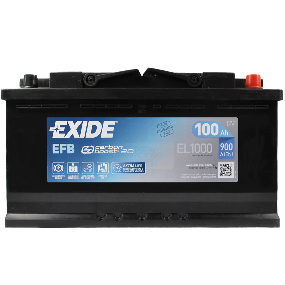Автомобильный аккумулятор EXIDE Start-Stop EFB 100Ач 900A R+ EL1000 (ID ...