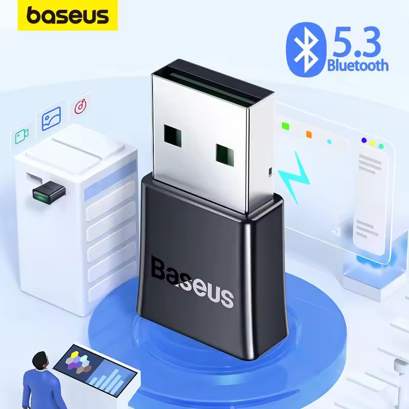 Оригінальний Bluetooth адаптер Baseus BA07 для підключення ПК або ноутбука до Bluetooth 5.3, USB ...