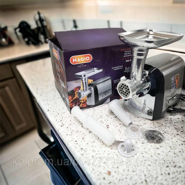 Мясорубки с металлическими шестернями Magio MG-269 2400 W, Электромясорубка соковыжималка QU-523 ...