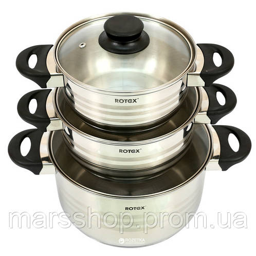 Набор кастрюль Rotex Milano RC022-6M 6 предметов mars (ID#2460920229), цена: 1508 ₴, купить на ...
