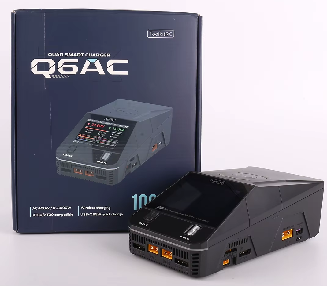 Зарядное устройство ToolkitRC Q6AC 4 канала 1000W с блоком питания 400W ОРИГИНАЛ (ID ...