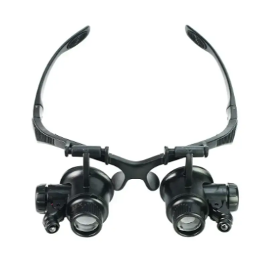 Лупа-окуляри бінокулярні NO.9892G з LED підсвічуванням, лінзи: 10Х, 15X ...