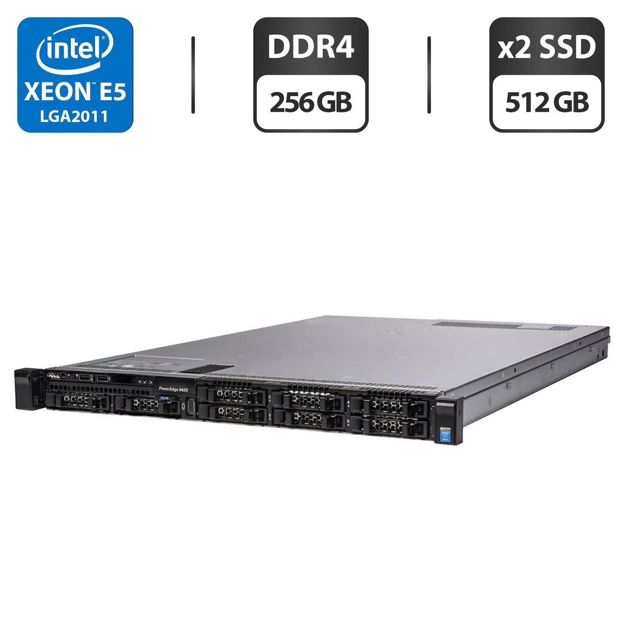 Сервер Dell PowerEdge R430 1U Rack / 2x Xeon E5-2690 v3/ 256GB DDR4/ 2x ...