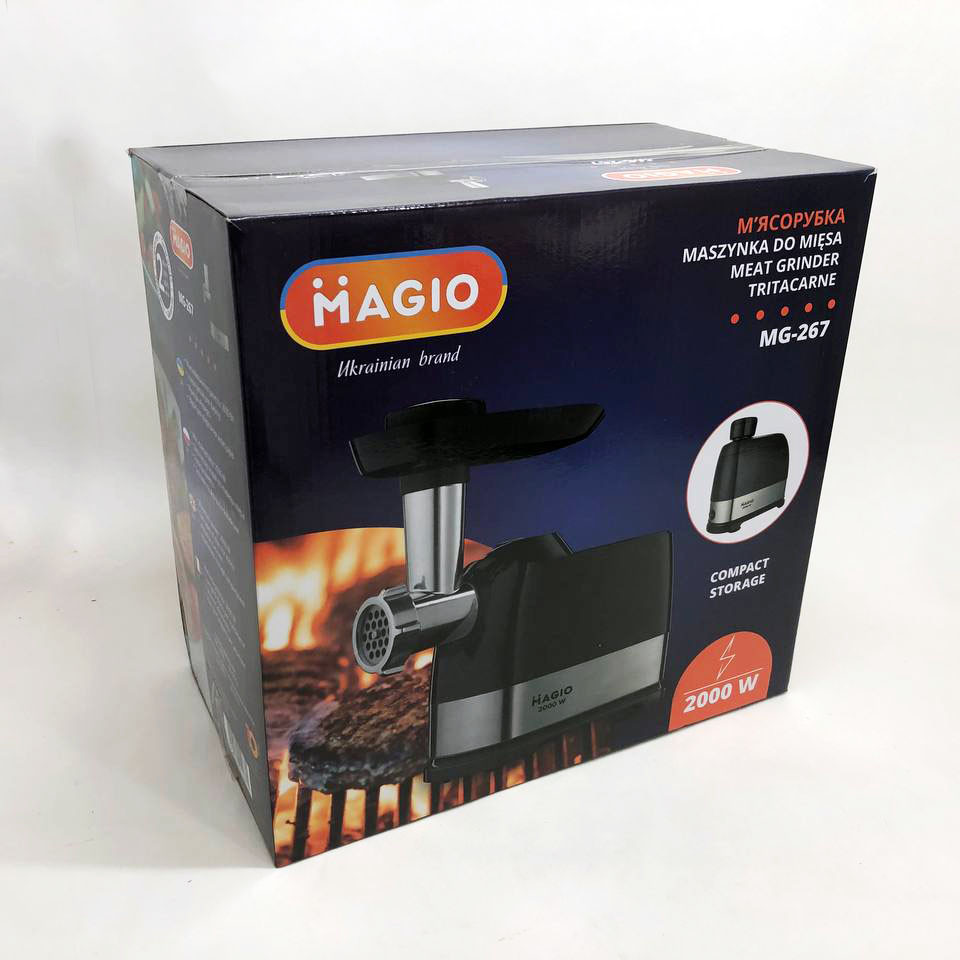 Электромясорубка для дома MAGIO MG-267 2000 Вт, Мясорубки для колбасок, Мясорубка 3 GV-543 в 1 ...