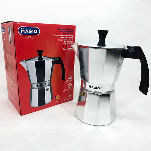 Гейзерная кофеварка для любителей кофе Magio MG-1002 300 мл, Гейзерная кофеварка SX-225 из ...
