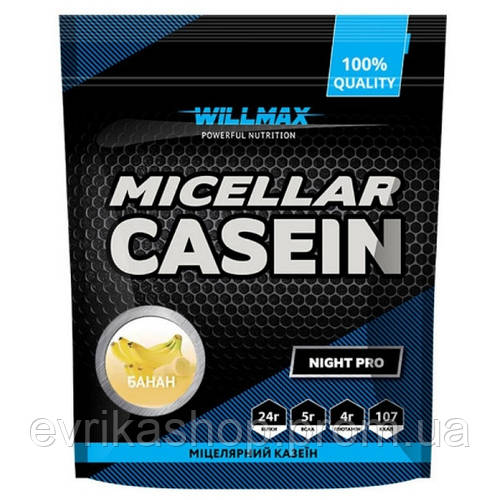 Протеин Willmax Micellar Casein 900 g 30 servings Banana, 8643093 - 968 ...