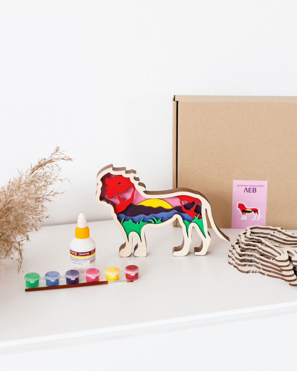 Деревяна 3Д розмальовка Лев Id 2464707294 цена 550 ₴ купить на Prom Ua