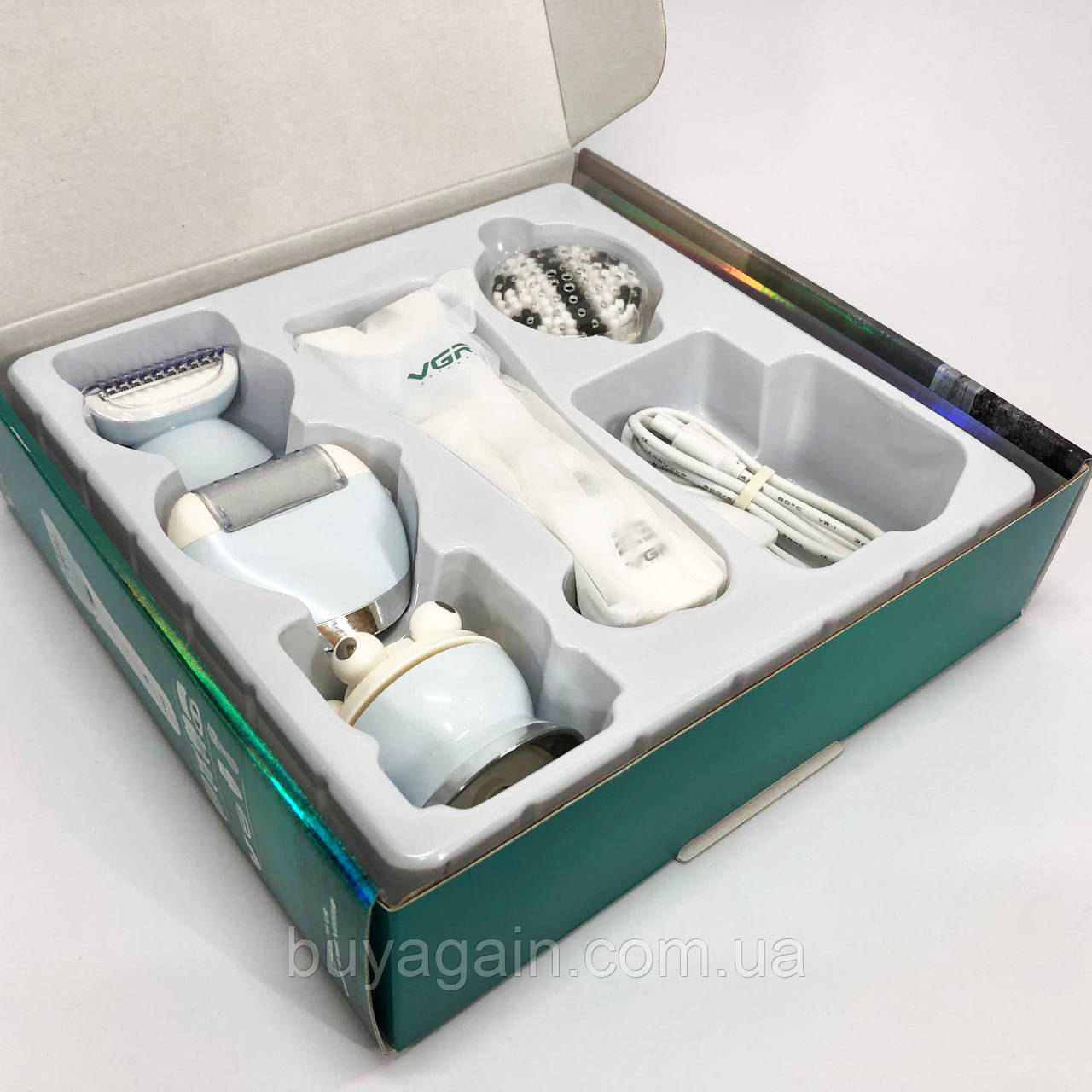 Депілятор електричний VGR V-703, Терка для п'ят, Професійний Жіночий Епілятор, Насадка пемза WL ...