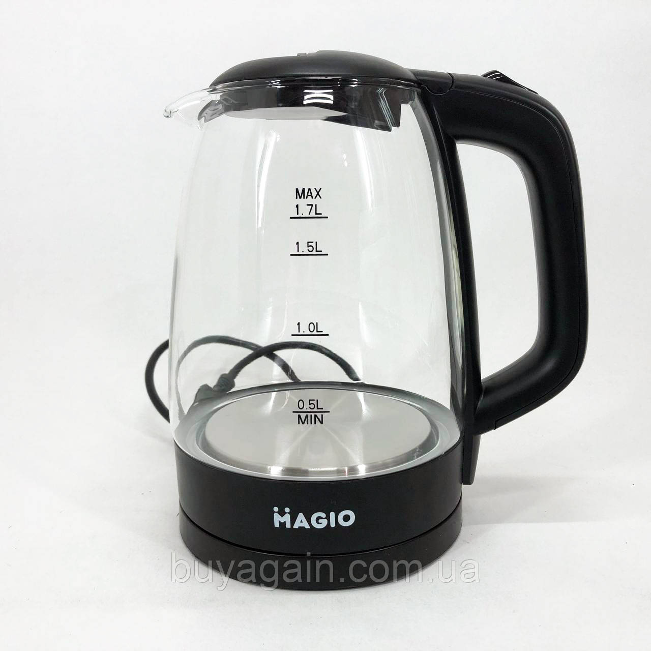 Маленький чайник Magio MG-505, Стеклянный электрочайник с встроенной подсветкой, NY-605 ...