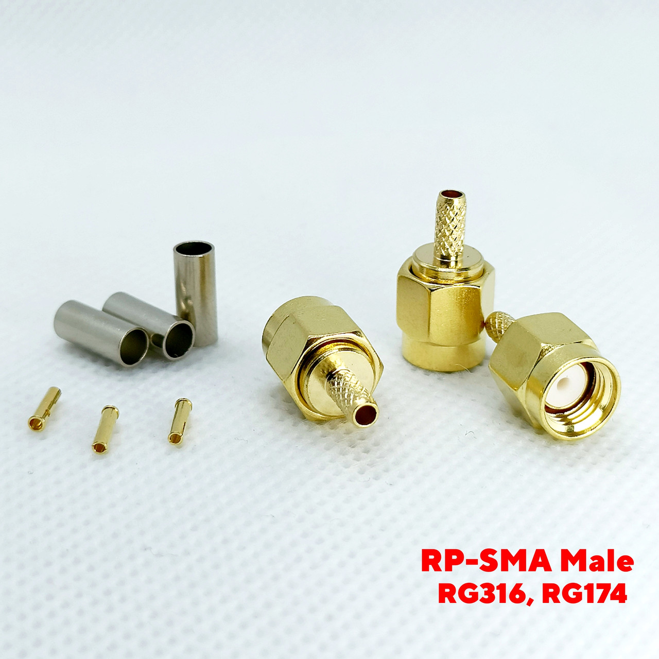 Конектор роз'єм RP-SMA Male на кабель RG178, RG174, RG316, LMR100 (обжим) (ID#2434866112), ціна ...