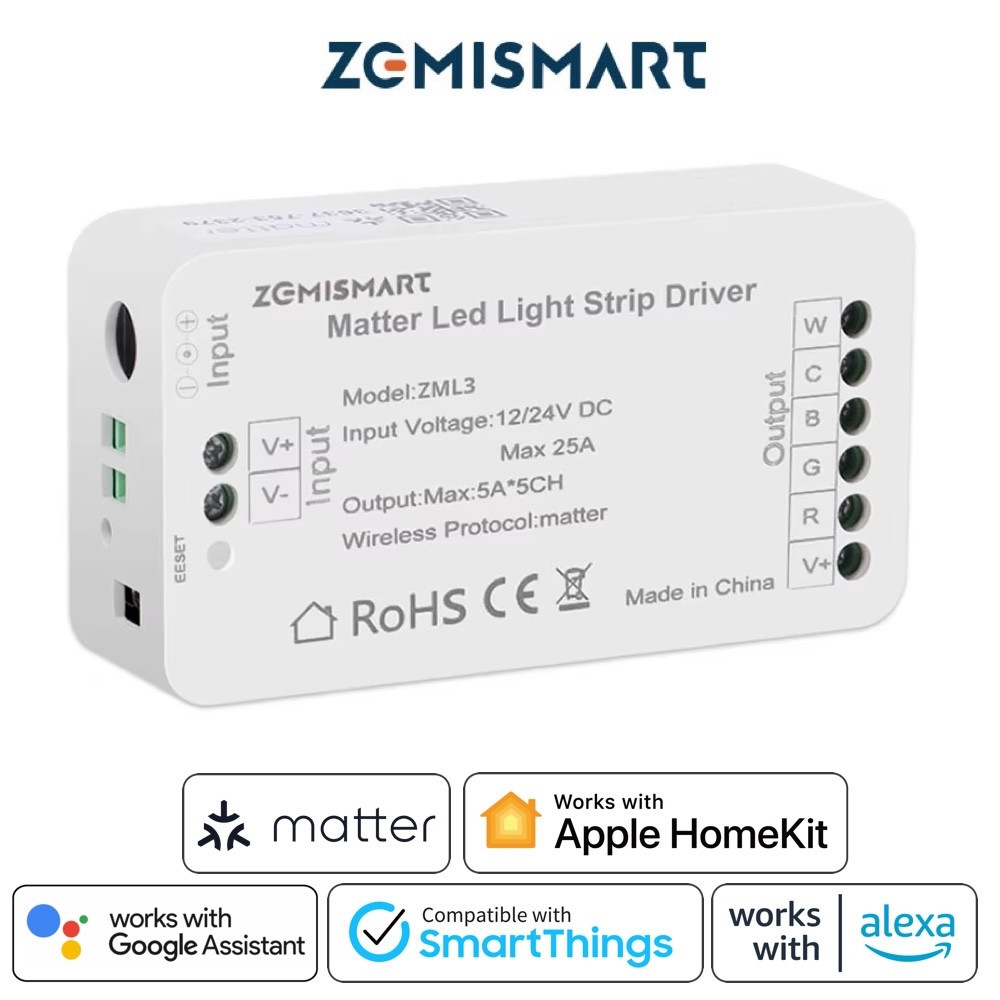 Zemismart Matter ZML3 WiFi Led Strip Light Controller RGBCW Smart Led ...