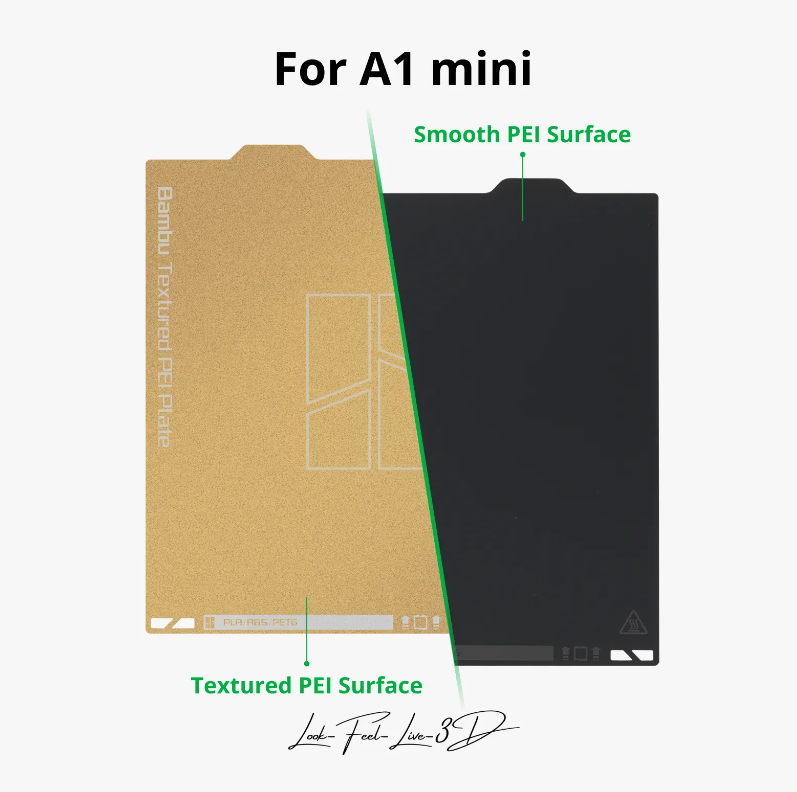 Bambu Lab A1 mini Двостороння пластина Textured PEI-Smooth PEI для 3D ...
