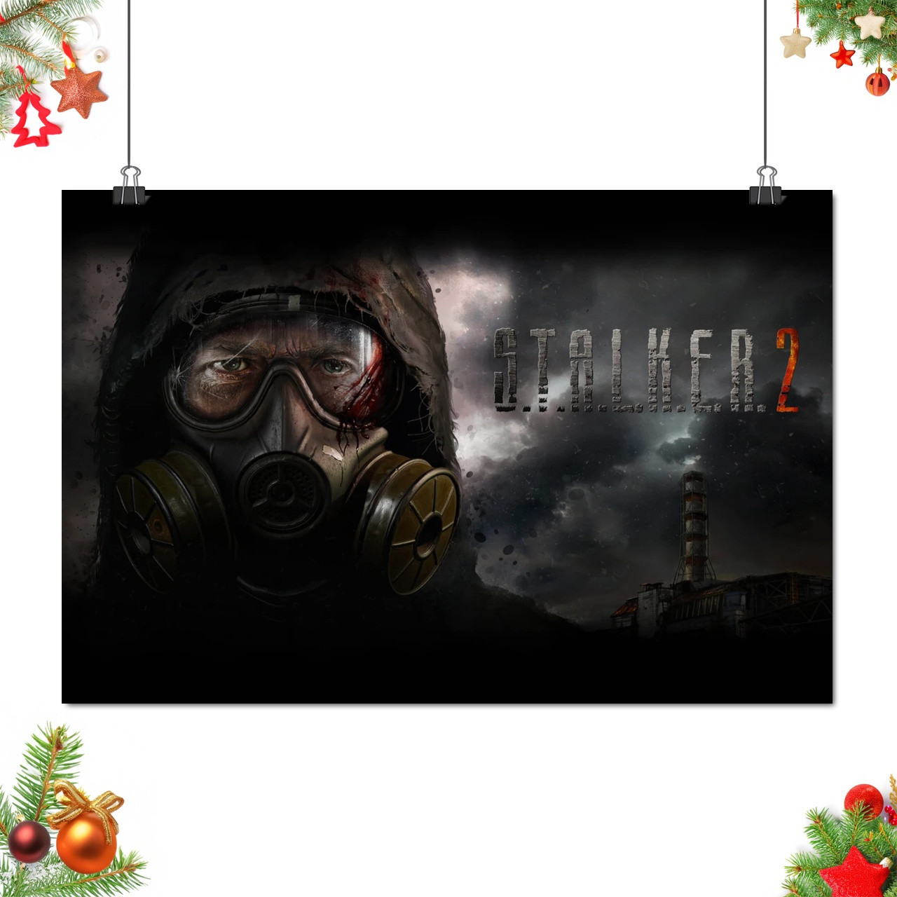 Плакат "Сталкер 2, в противогазе, Stalker 2", 40×60см: продажа, цена в ...