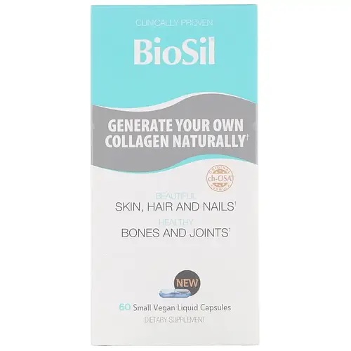 BioSil by Natural Factors, Улучшенный источник коллагена, 60 небольших ...