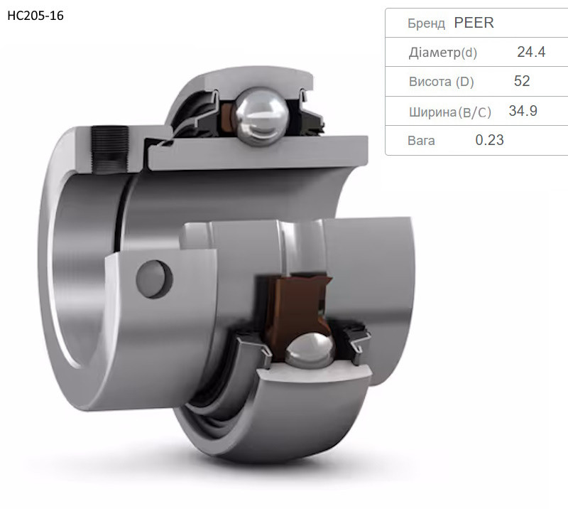 AH214862 подшипник John Deere HC205-16 PEER: продажа, цена в Лубнах ...