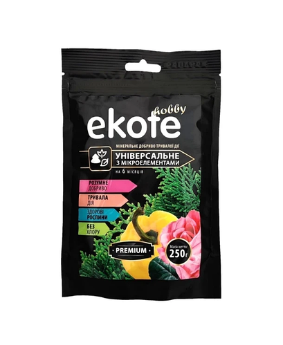 Добриво Ekote універсальне з мікроелементами 6 міс 250г NPK 15+09+14 ...