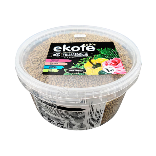 Удобрение Ekote универсальное с микроэлементами 6 мес 3 кг NPK 15+09+14 ...