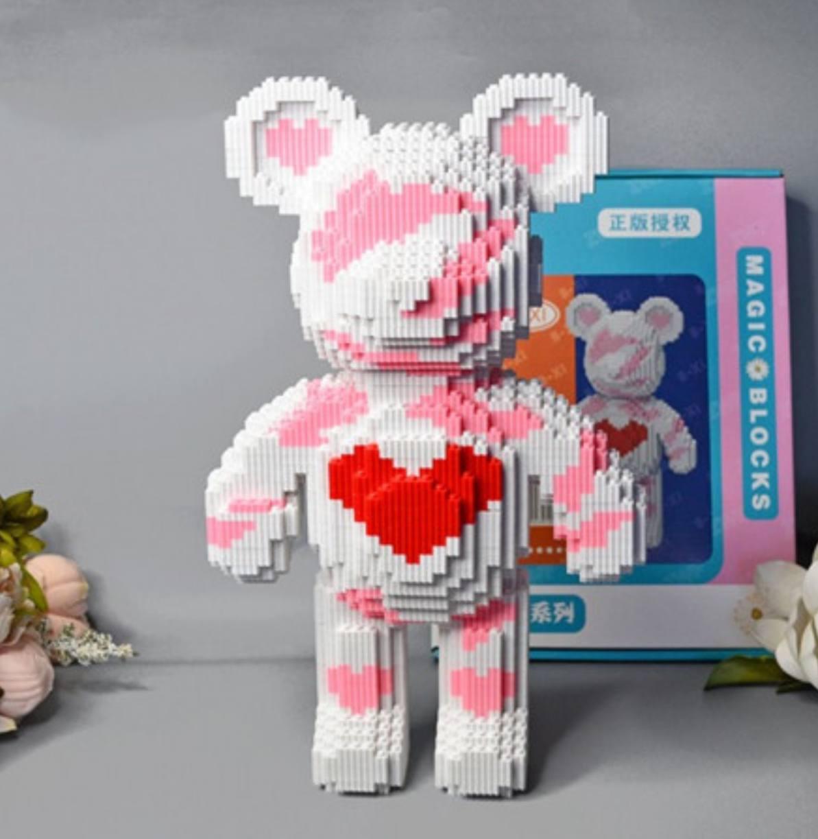 Конструктор Magic Blocks 9065 у вигляді Ведмедика Bearbrick Серце (3031 ...