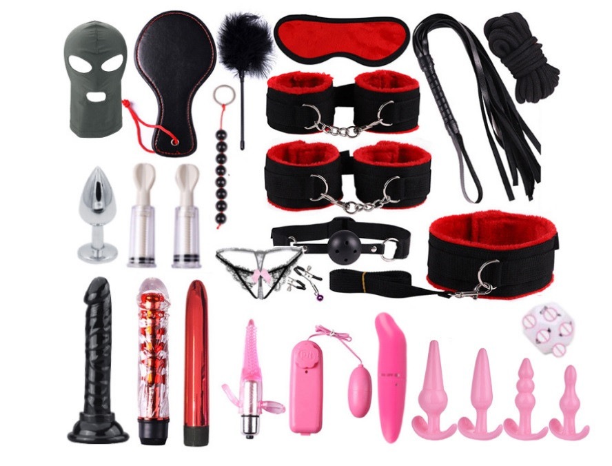 БДСМ набір SM27 з 27 предметів, червоний: продаж, ціна у Києві. Садо-мазо атрибутика від ...