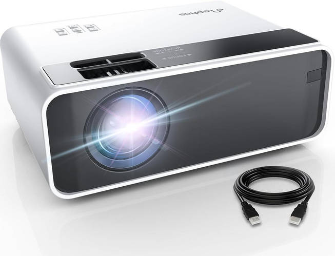 Проектор ELEPHAS W13 HD 1080P з екраном 200 дюймів портативний білий з ...