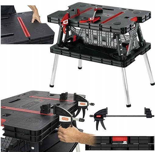 KETER Work Table складний робочий стіл, +2 затискачі (ID#2474410705 ...