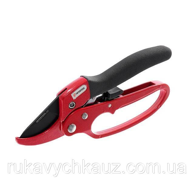 Секатор садовий з храповим механізмом 200 мм INTERTOOL FT-1005 (ID#2474885443), ціна: 199 ...