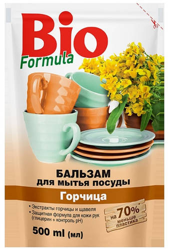 Bio Formula бальзам для миття посуду дой-пак 500мл гірчиця (ID ...