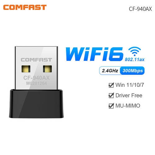 Адаптер сети CF-940AX Wifi 6 Mini USB для ПК и ноутбуков с поддержкой 2.4 ГГц, цена: 230 ...
