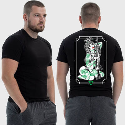 Мужская тактическая футболка с принтом Sunset Goons девушка и ангел ...