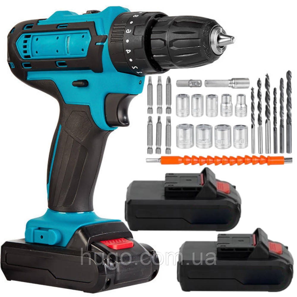 Шуруповерт с набором бит и сверл + 2 аккумулятора 24V / Аккумуляторный ...