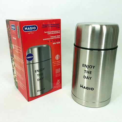 Термос MAGIO MG-1036 пищевой вакуумный 1000 мл, контейнеры для еды с отсеками, термос для еды на ...