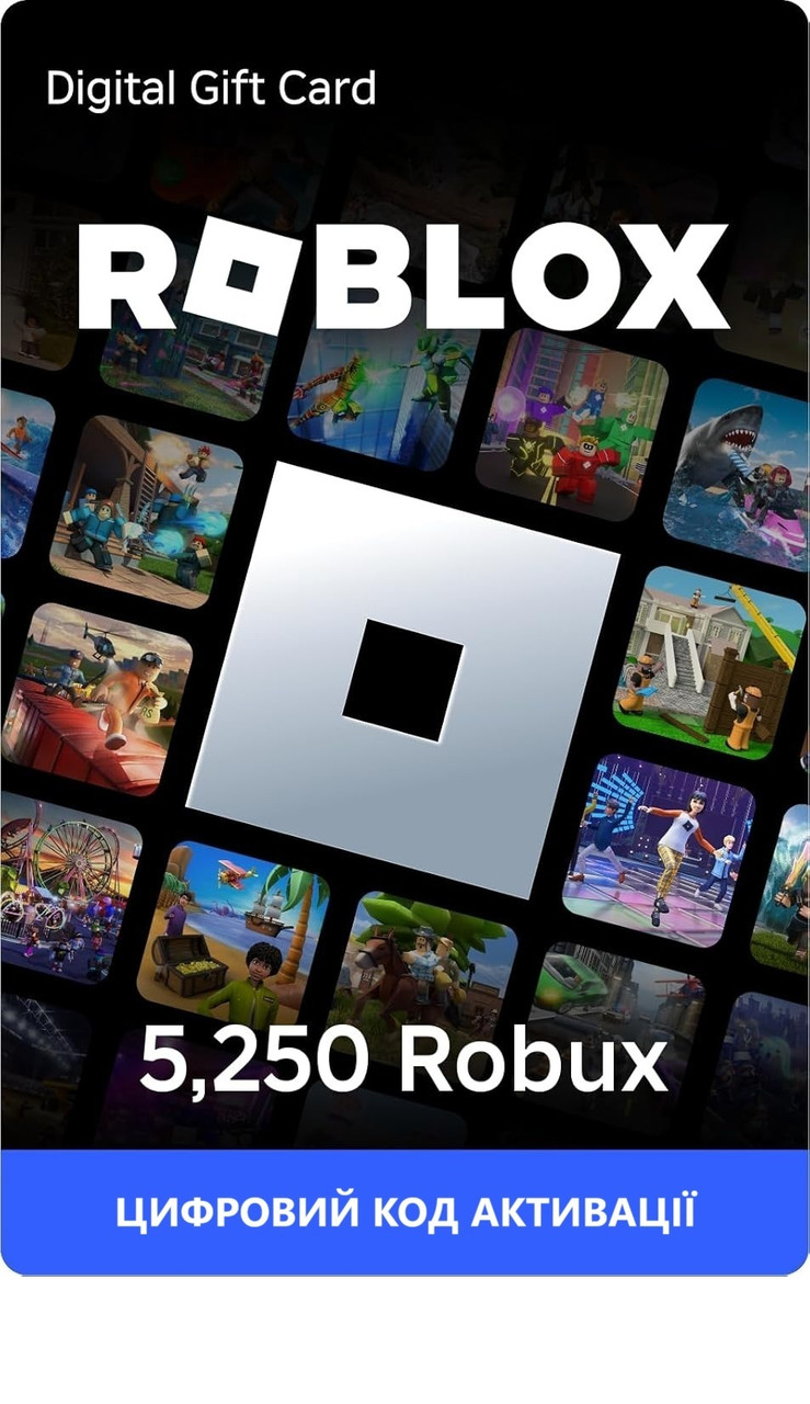 Картка поповнення Roblox 5250 Robux Gift Card / Ігрова валюта Роблокс ...