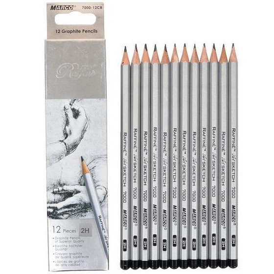 Олівець простий Marco Raffine 7000-12CB "2H", твердий: продаж, ціна у ...