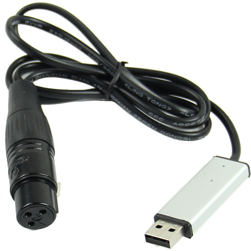 Кабель перехідник USB to DMX 3-pin XLR мама DMX512 контролер 1м Black ...