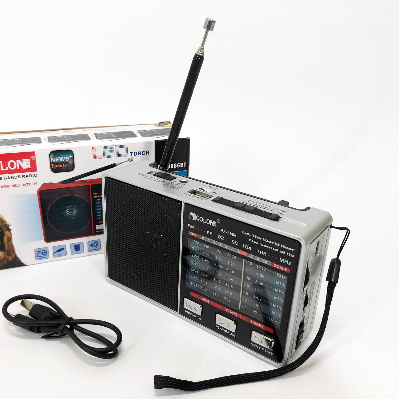 Сповіщувачі радіохвильові GOLON RX-8866, Ретро радіоприймач, Радіо фм ...