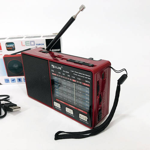 Радио GOLON RX-8866 цифровой портативный радиоприемник с фонариком ...