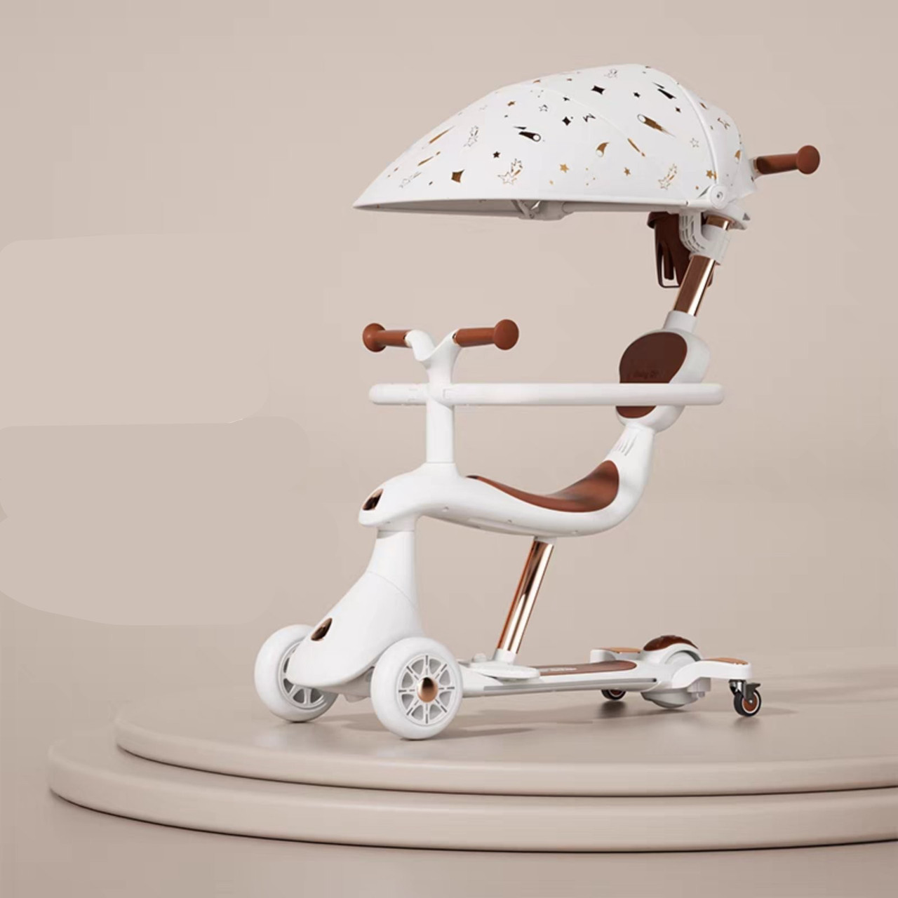 Купить Детский самокат-трансформер складной 4в1 с родительской ручкой белый Maraton (M7-10 ...