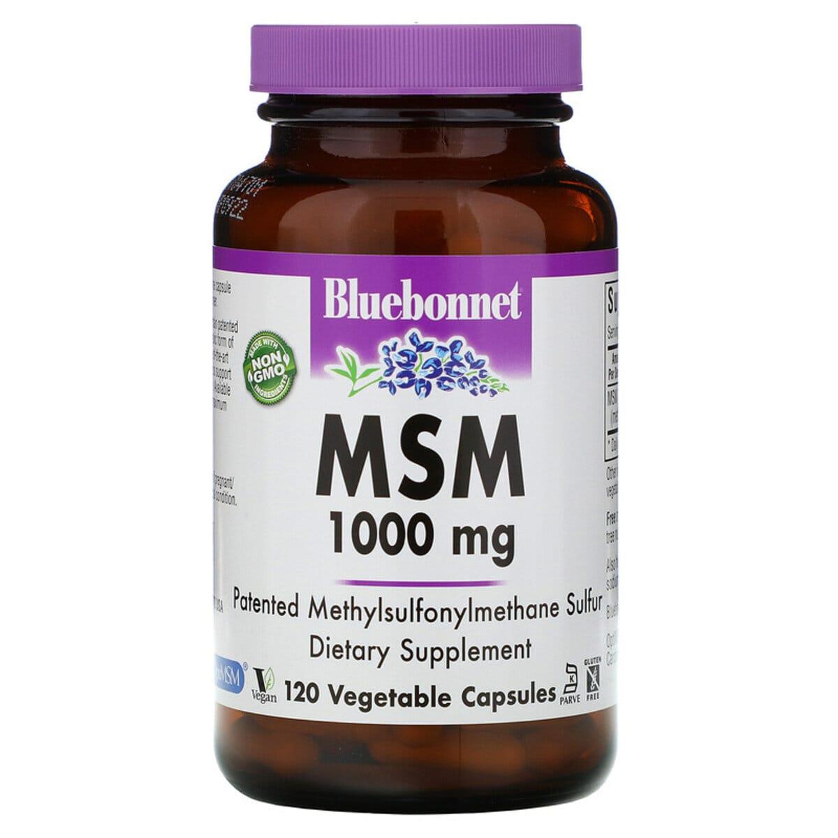 МСМ 1000 мг, MSM, Bluebonnet Nutrition, 120 вегетаріанських капсул Den ...