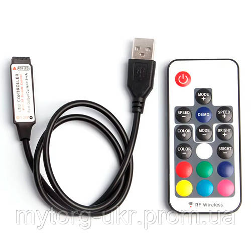 Контролер USB-RF 5-24V на 17 клавіш для RGB стрічок, ціна: 159.80 ...