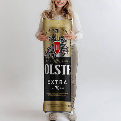 Дакимакура, пиво, Holsten Extra (подушка обнимашка) 100*33 см лутшая с ...