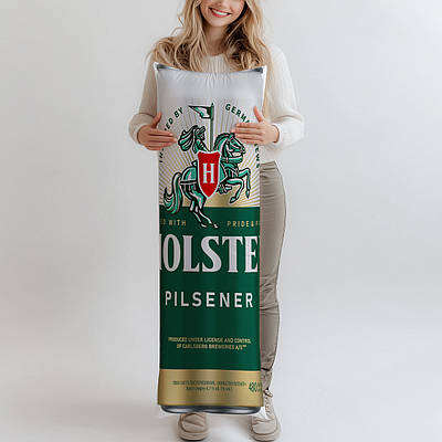 Дакимакура, пиво, Holsten Extra (подушка обнимашка) 100*33 см лутшая с ...