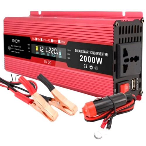 Перетворювач 12 В на 220 В автомобільний з дисплеєм 2000 Вт (12-220 В), Перетворювач 220 у ...