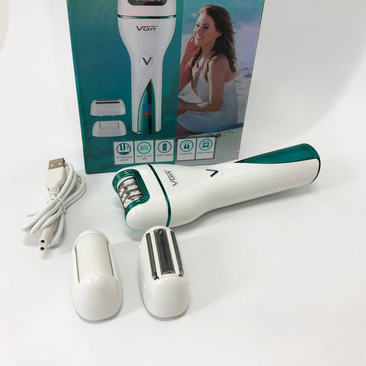 Электро чистка для пяток 3 в 1 VGR V-728, Пемза для ноги насадка, Профессиональный AV-340 ...